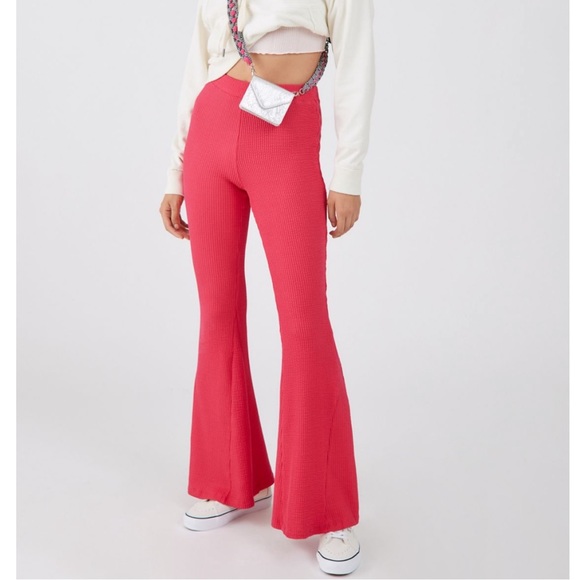 Urban Outfitters | Pants & Jumpsuits | Nwt Uo Ribbed Flare Stretch ...
